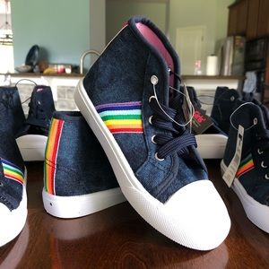 Bobbie Brooks | Shoes | Girls Hightop Bluerainbow Sneakers | Poshmark